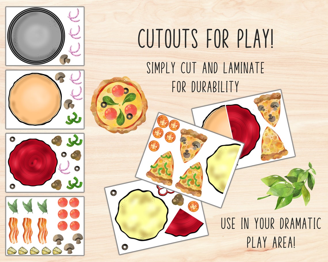 Pizza Parlor Pretend Play, Dramatic Play Printable, Pretend Play Set ...