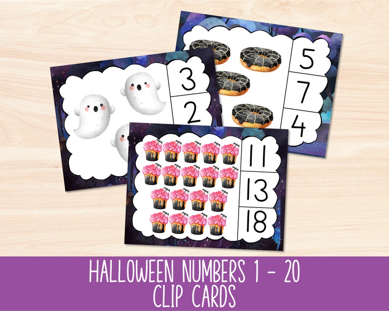 Halloween Numbers 1-20 Clip Cards, Halloween Task Cards, Toddler ...