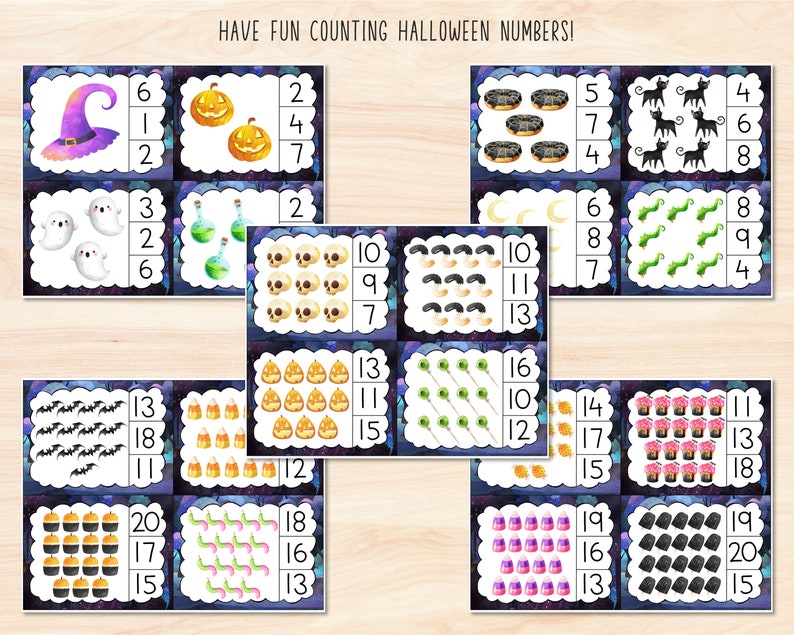 Halloween Numbers 1-20 Clip Cards, Halloween Task Cards, Toddler ...