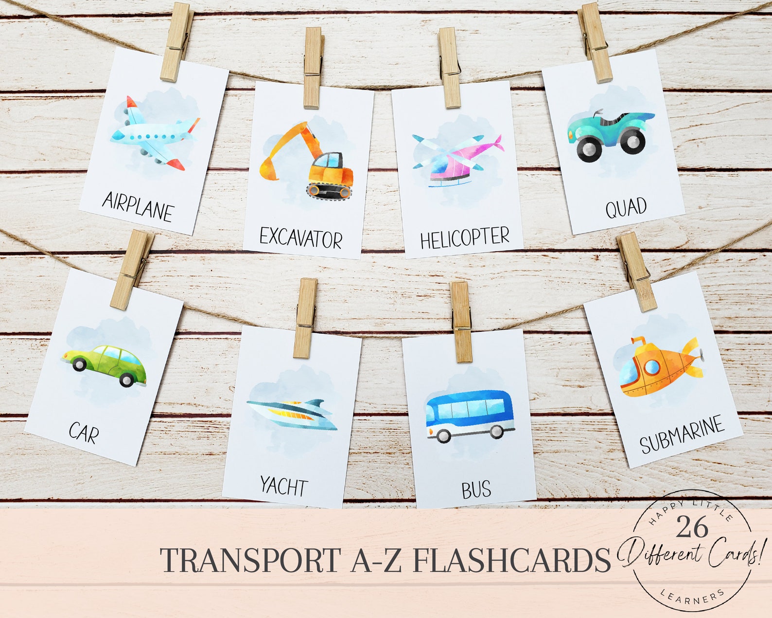 Transport Alphabet Flashcards Preschool Printables Montessori - Etsy