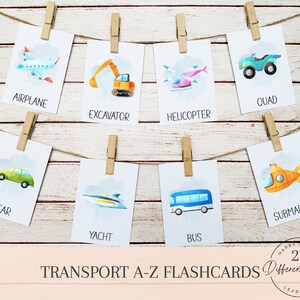 Transport Alphabet Flashcards Preschool Printables Montessori - Etsy