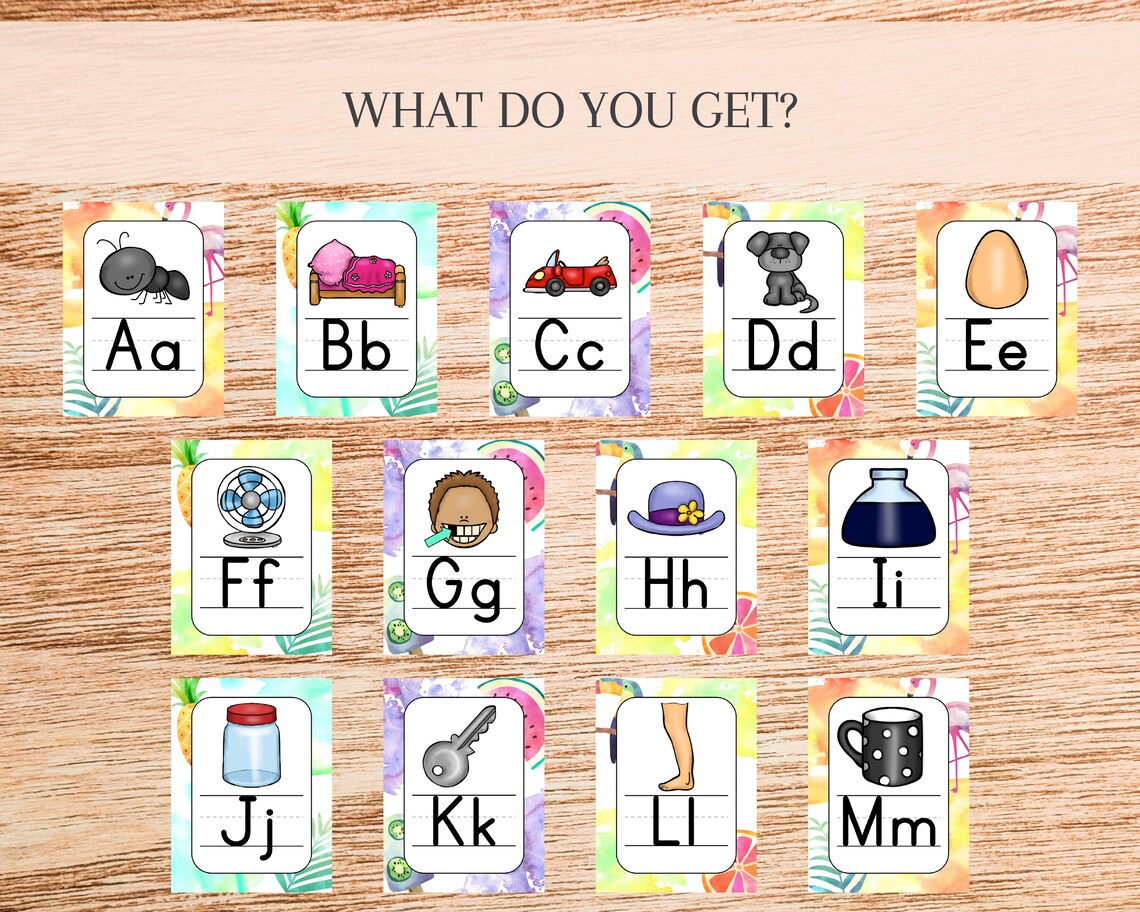 Alphabet Preschool Printable Posters, Learning the Alphabet Watercolor ...