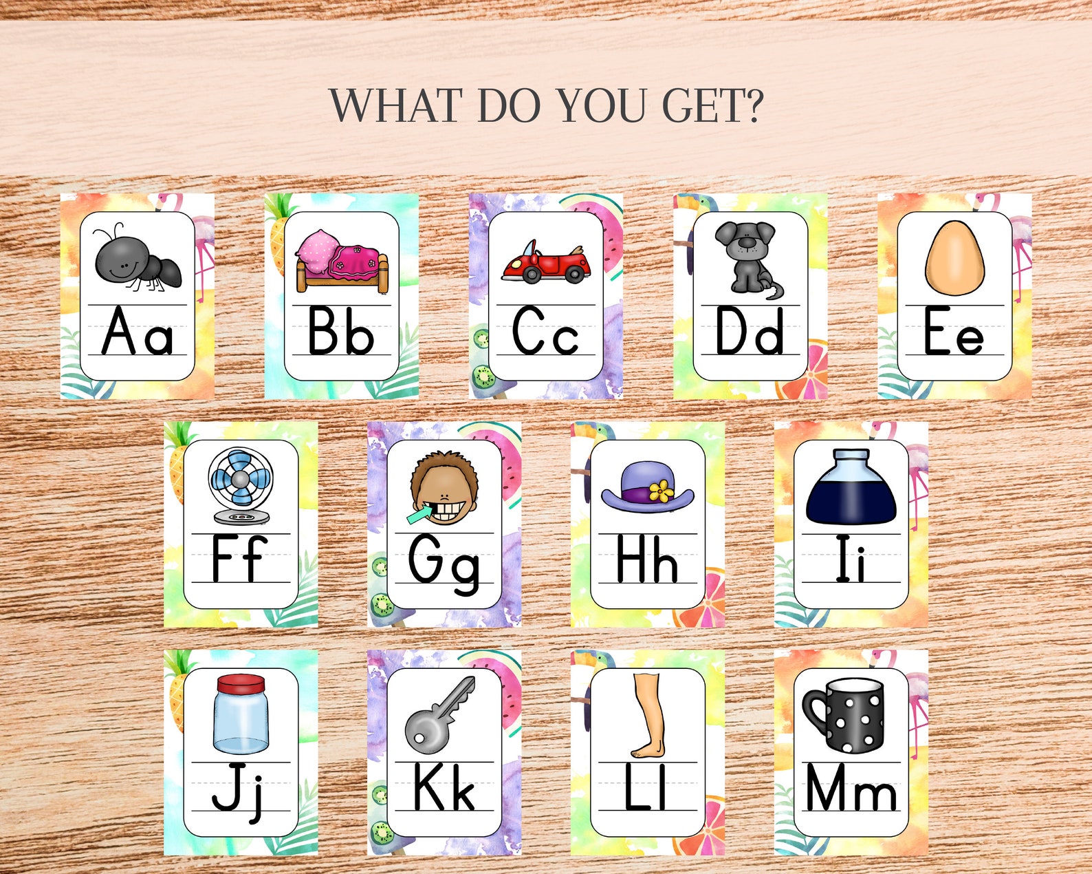 Alphabet Preschool Printable Posters, Learning the Alphabet Watercolor ...