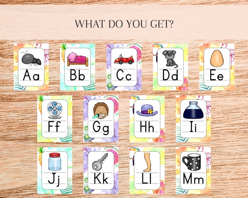 Alphabet Preschool Printable Posters, Learning the Alphabet Watercolor ...