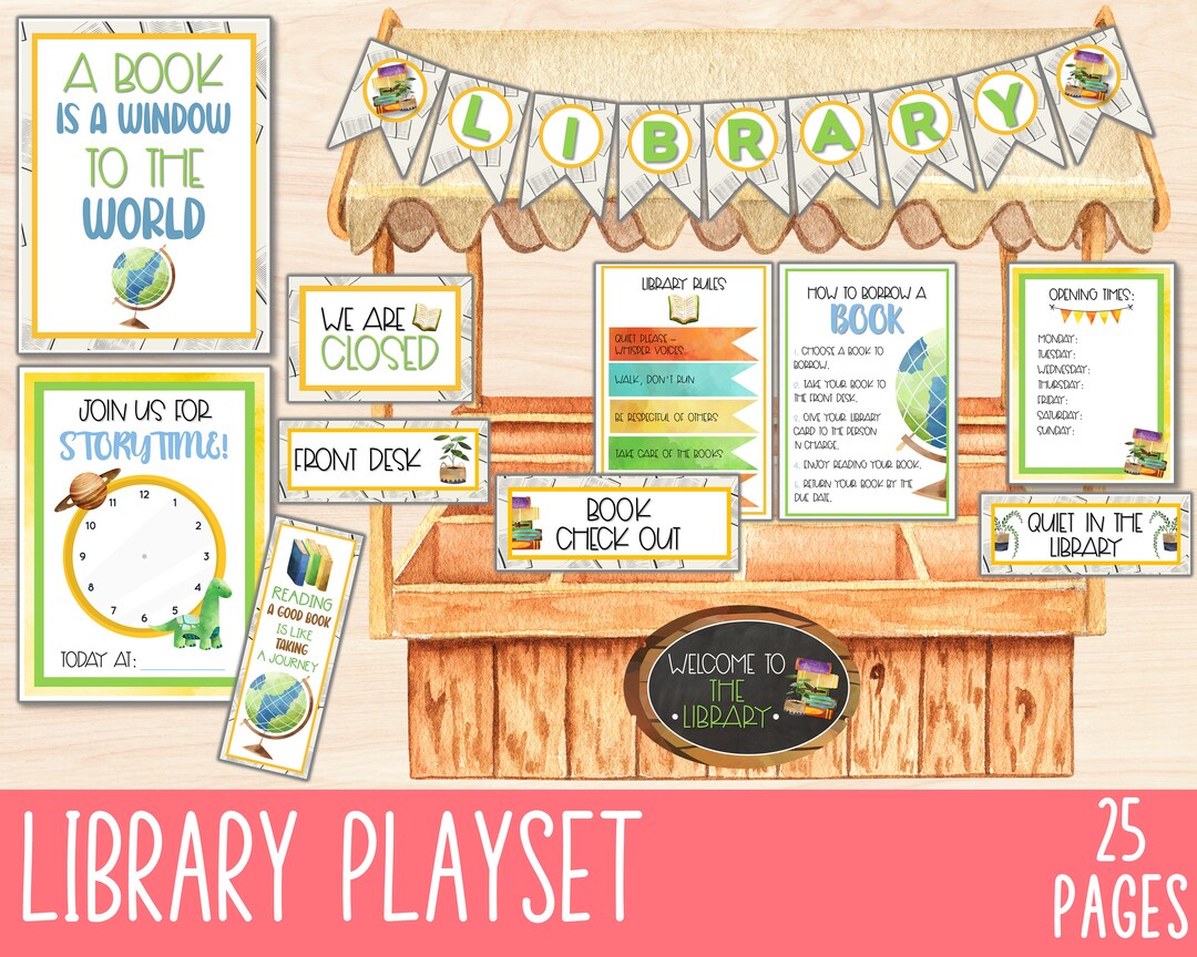 Pretend Play Library Dramatic Play Printable Pretend Play - Etsy