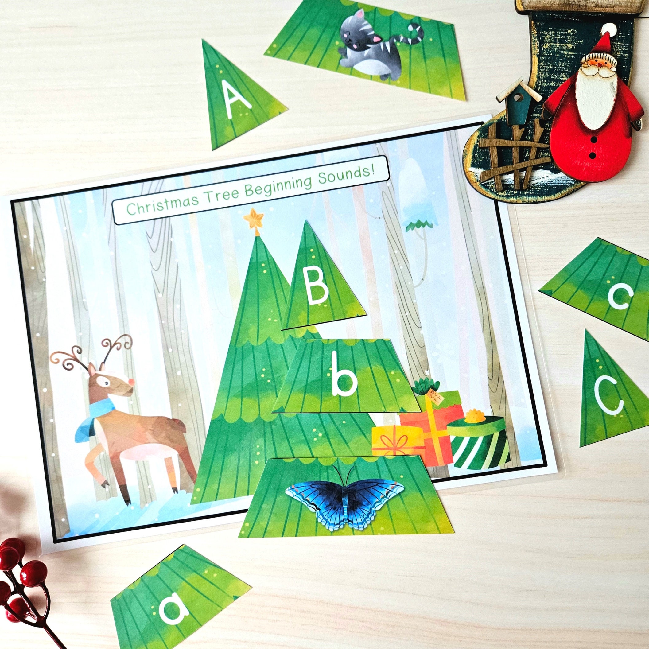 Christmas Tree Alphabet Matching Activity, Holiday Tree ABC, Toddler ...