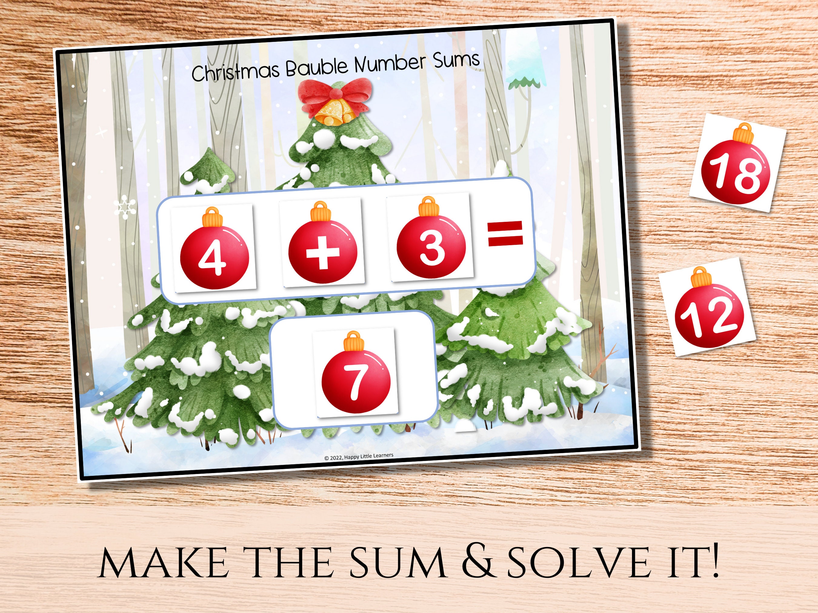 Christmas Word Game, Christmas Number Sums, Printable Letter Word ...