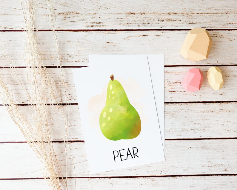 Fruit Flashcards Preschool Printables Montessori Cards - Etsy