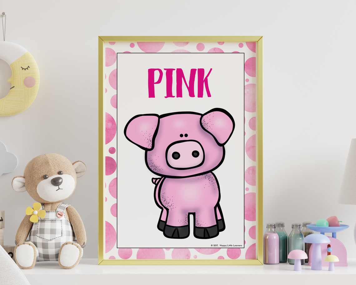 Watercolor Preschool Printable Classroom Color Posters, Kindergarten ...