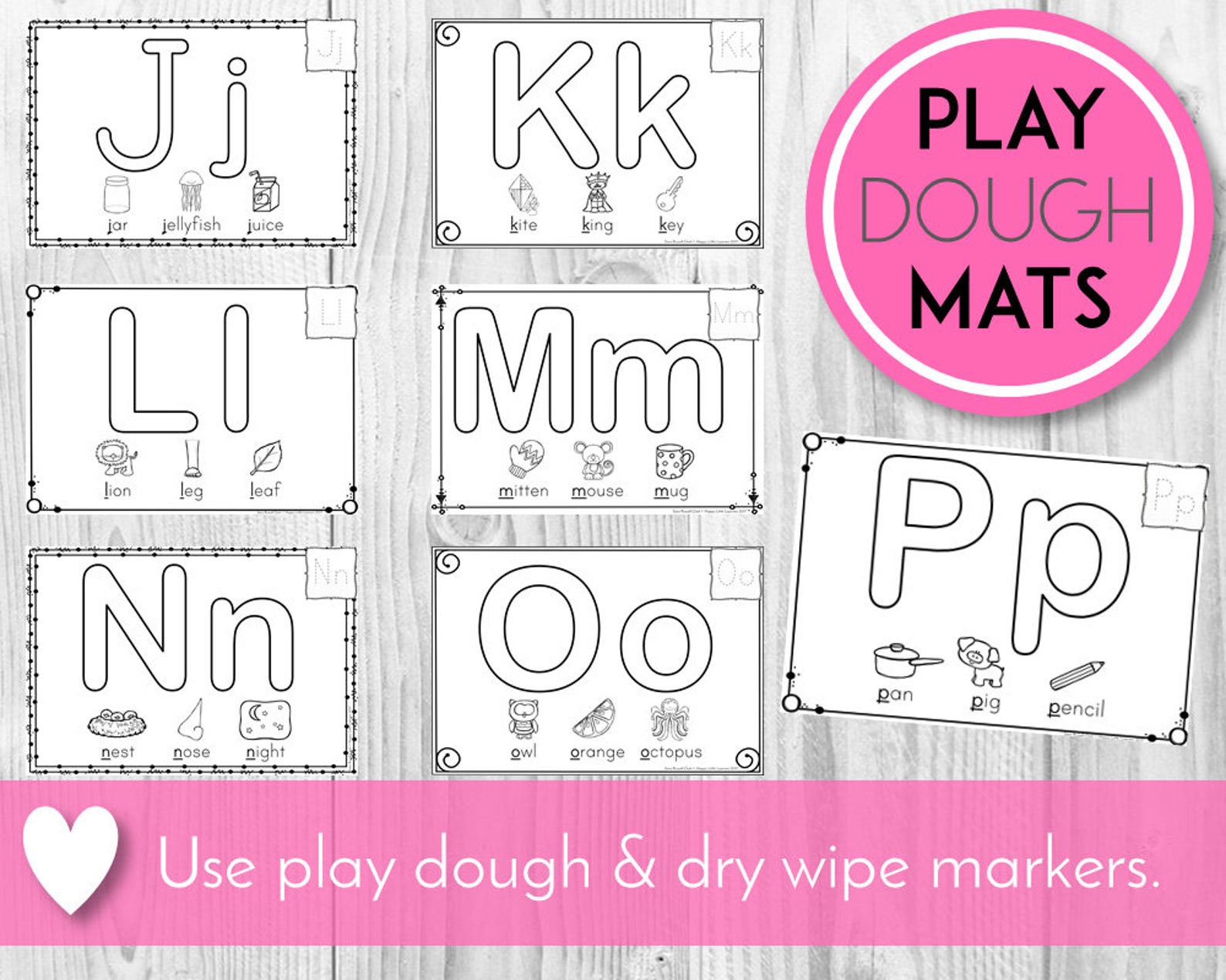 ABC Alphabet Play Doh Mats, ABC Printables, Preschool, Homeschool ...