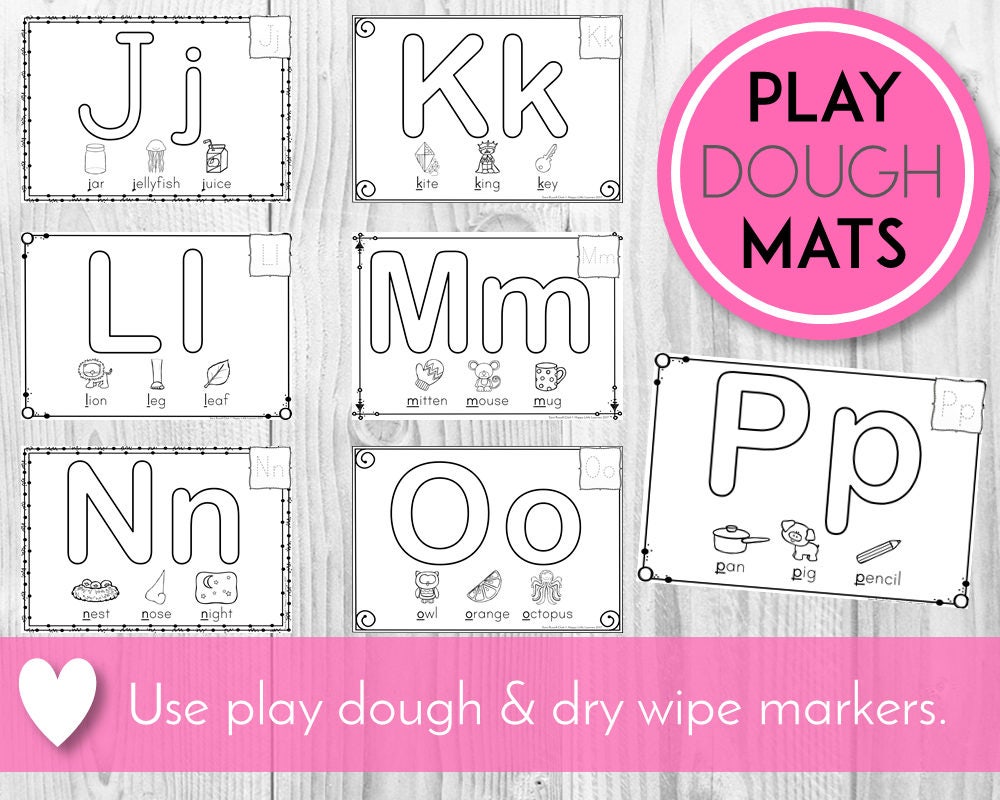 ABC Alphabet Play Doh Mats, ABC Printables, Preschool, Homeschool ...