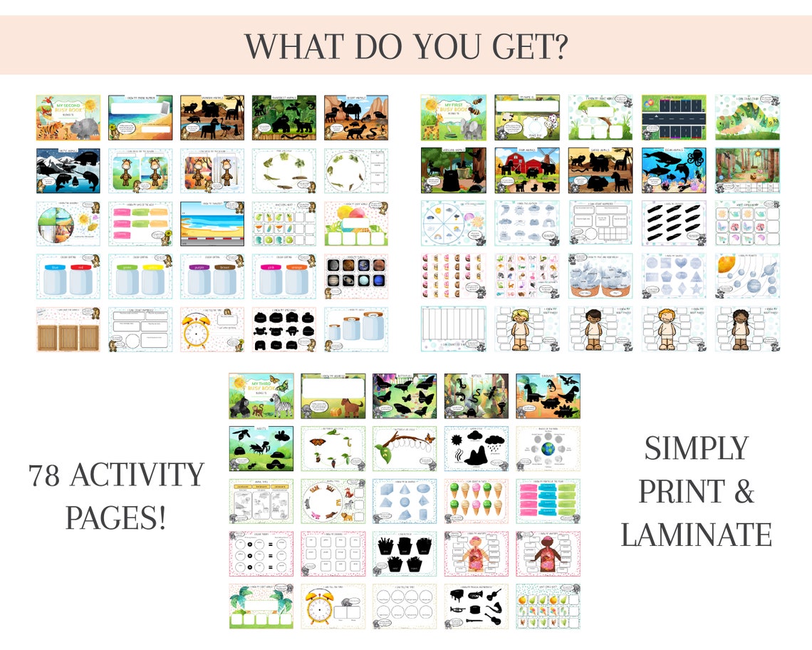 Printable Busy Book Bundle, Toddler Preschool Binder Printable Quiet ...