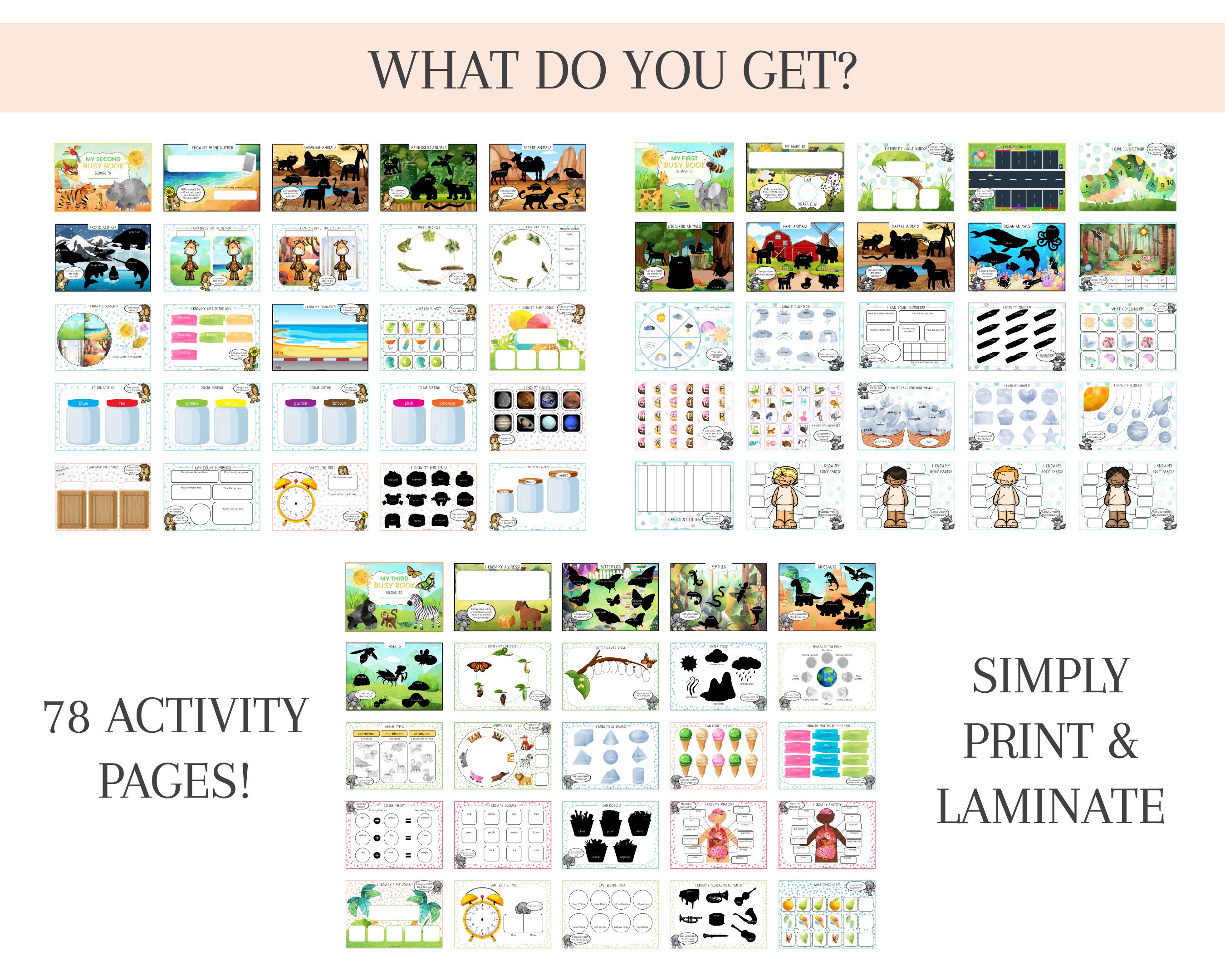 Printable Busy Book Bundle, Toddler Preschool Binder Printable Quiet ...