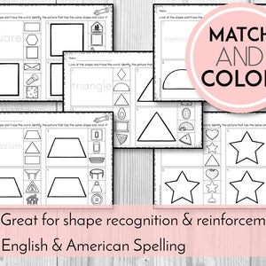 Teaching and Learning Activities. Shapes Worksheets, Colour by Shape ...