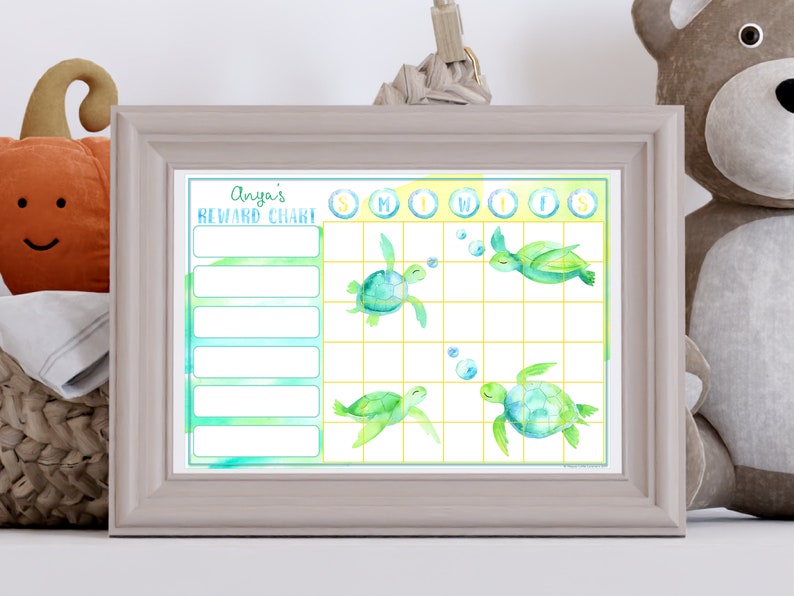 Sea Turtle Chore Chart | Toddler Reward Chart | Kids Routine ...