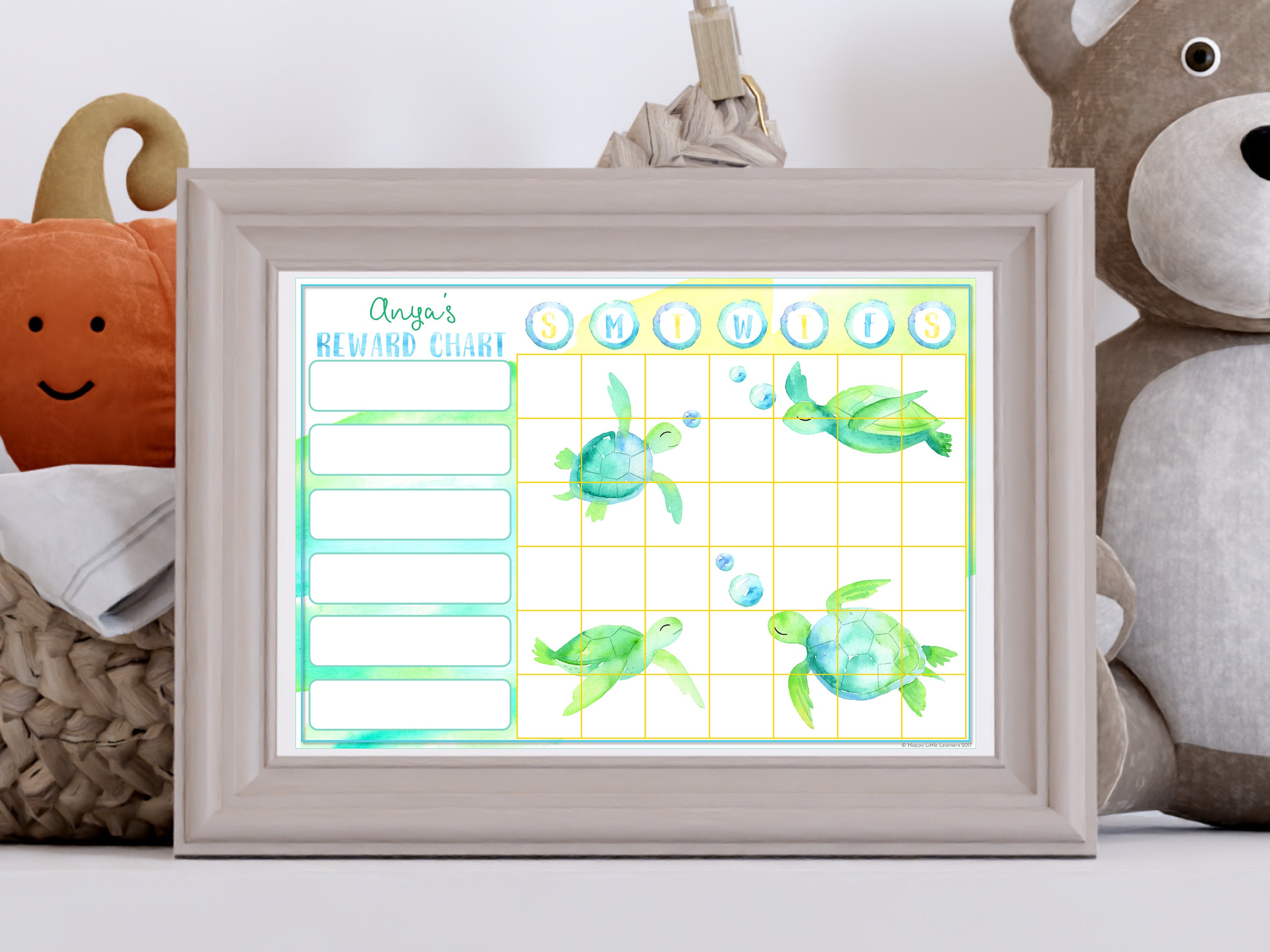 Sea Turtle Chore Chart | Toddler Reward Chart | Kids Routine ...