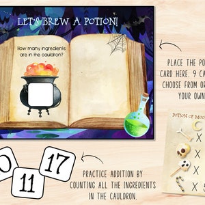 Halloween Potions Printable Toddler Activity, Halloween Spells Number ...