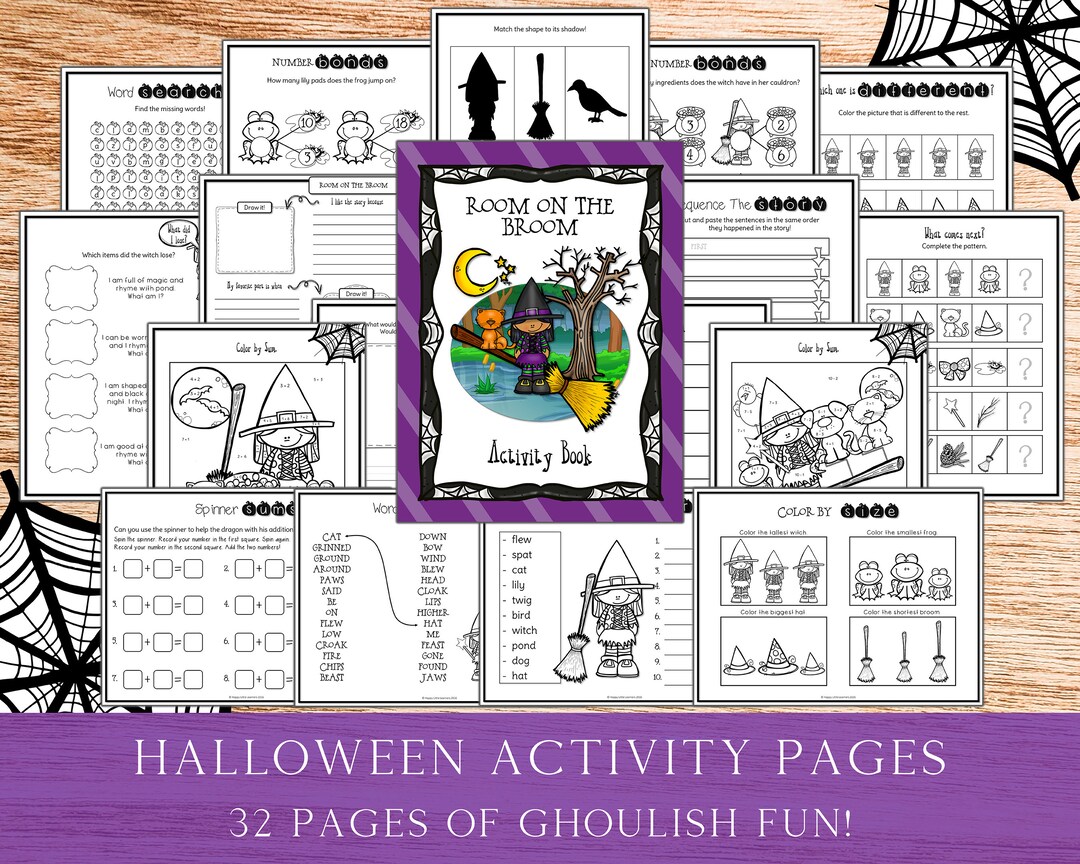 Room on the Broom Halloween Activity Pages Printable Bundle, Holiday ...