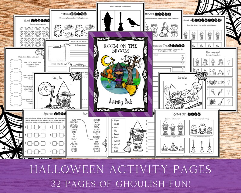 Room on the Broom Halloween Activity Pages Printable Bundle, Holiday ...