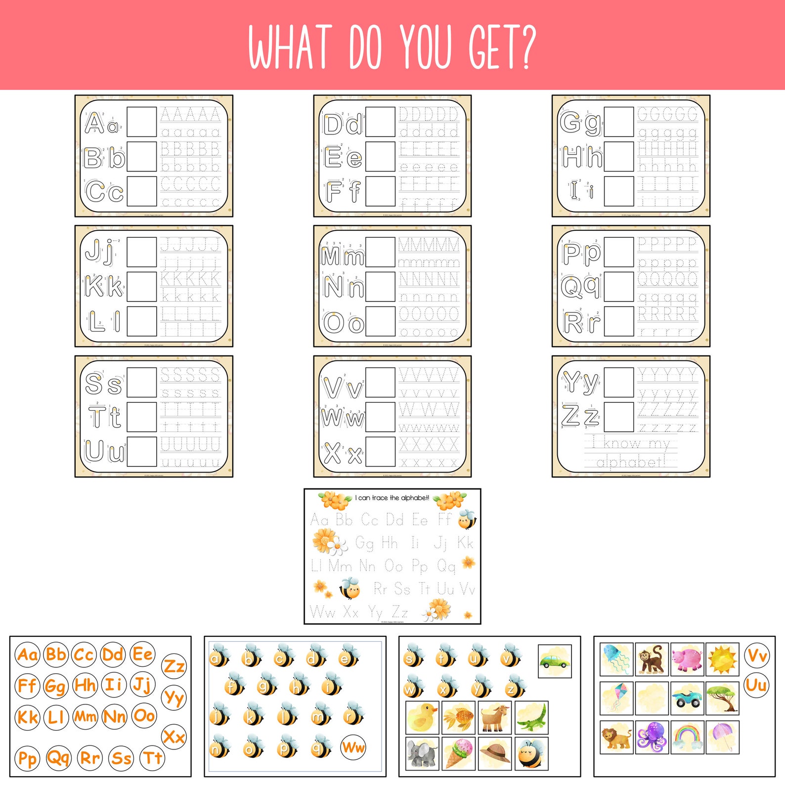 Alphabet Busy Book Printable, Honey Bee Toddler ABC Quiet Book ...