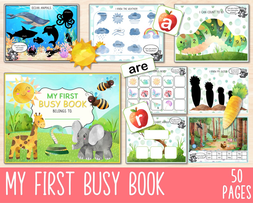 Toddler Busy Book, Printable Montessori Busy Book, Quiet Baby Busy Book ...