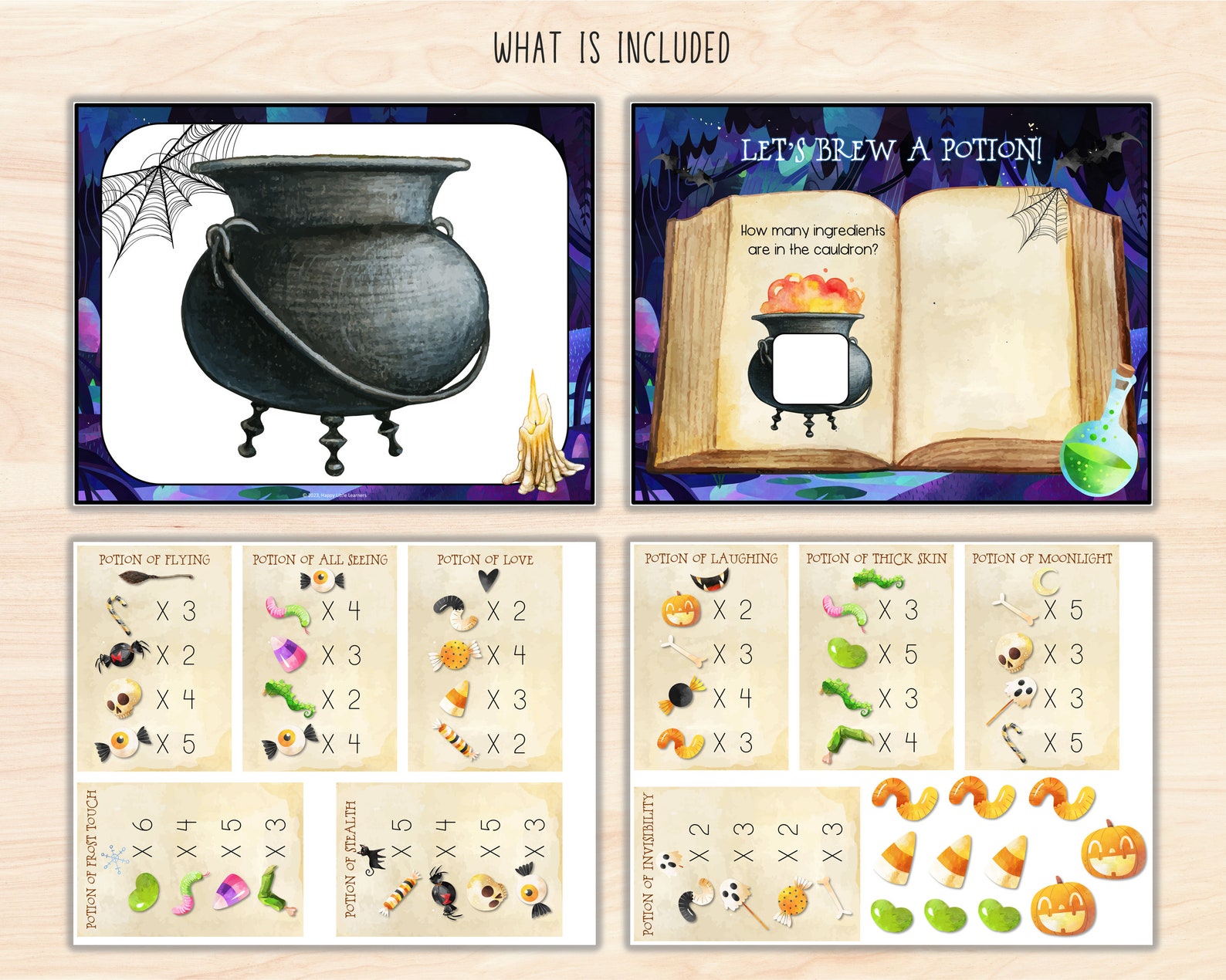 Halloween Potions Printable Toddler Activity, Halloween Spells Number ...