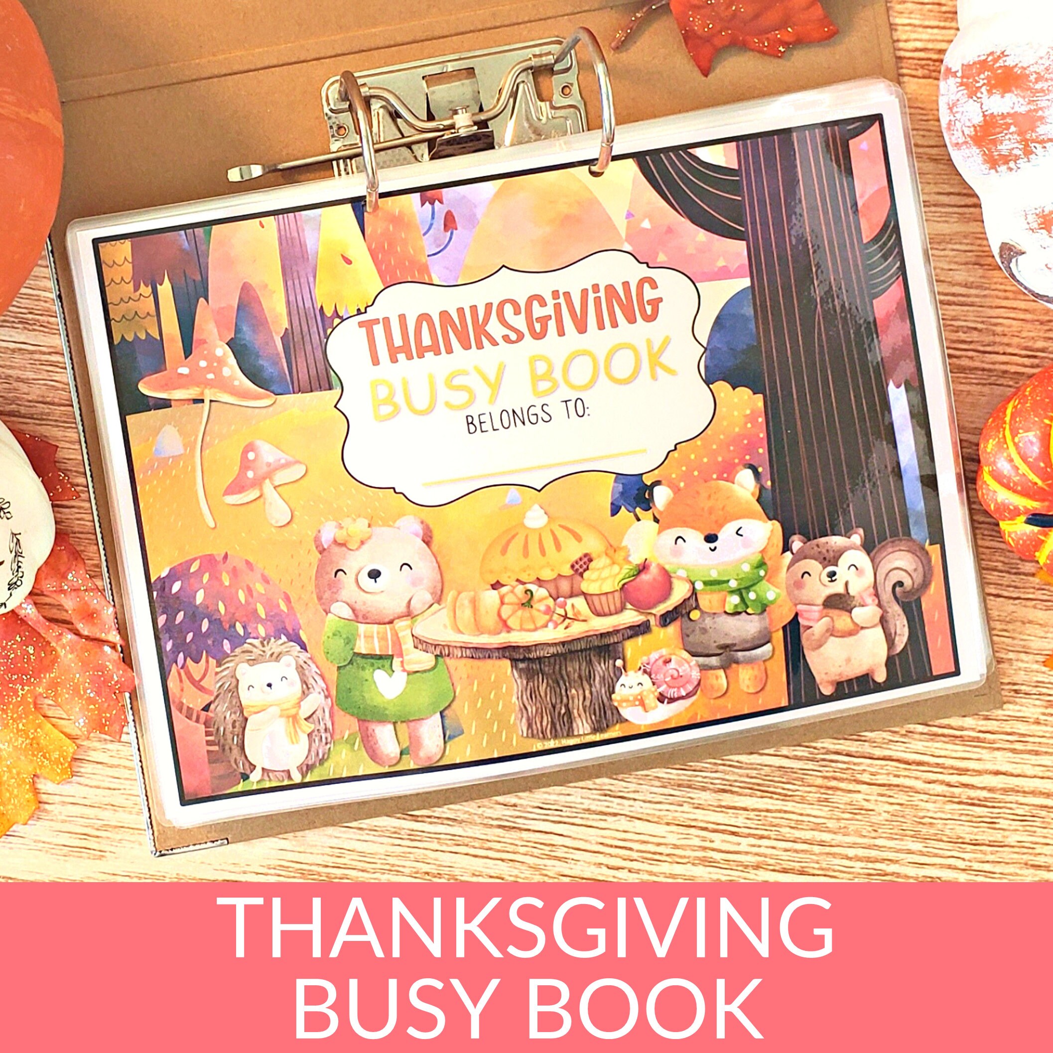 Thanksgiving Busy Book Printable, Toddler Homeschool Learning Binder ...