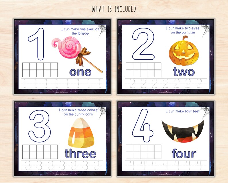 Halloween Playdough Mats Numbers 1-10, Printable Toddler Activity ...