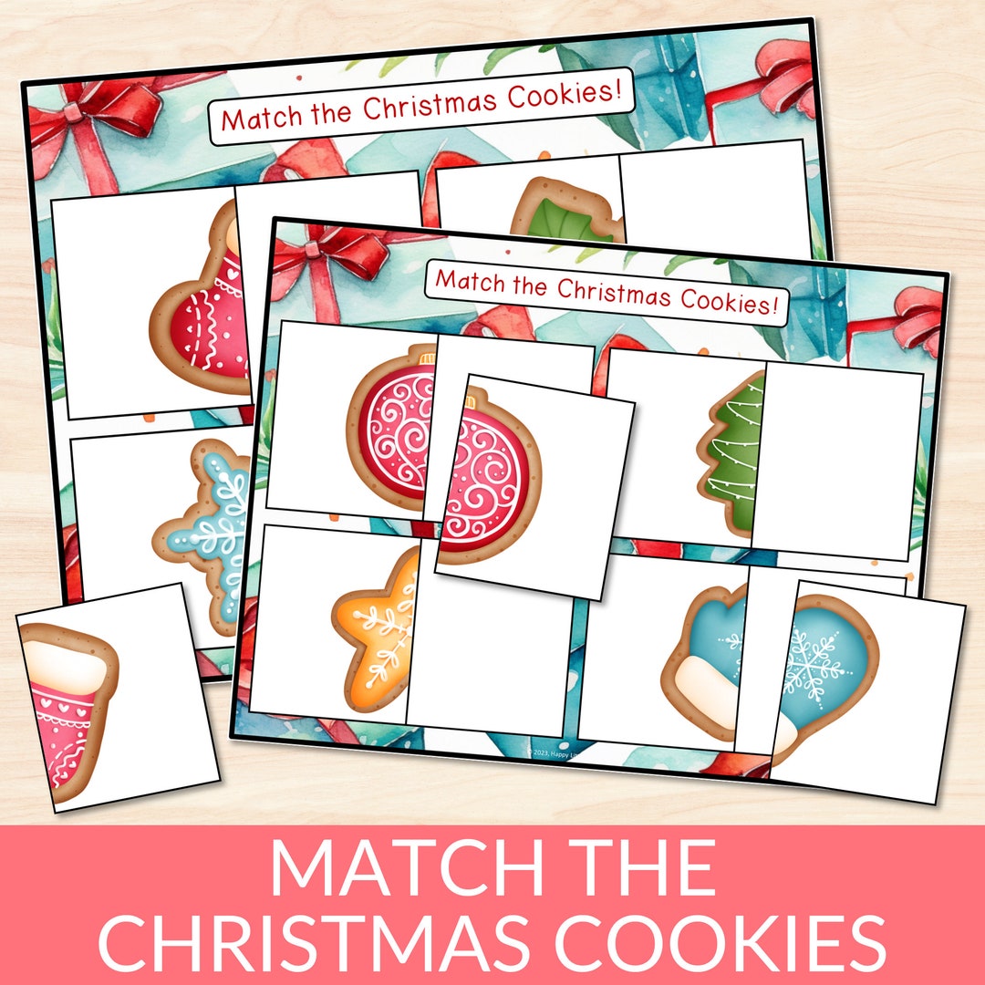 Christmas Cookies Matching Activity, Holiday Cookies Match, Toddler ...