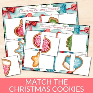 Christmas Cookies Matching Activity, Holiday Cookies Match, Toddler ...