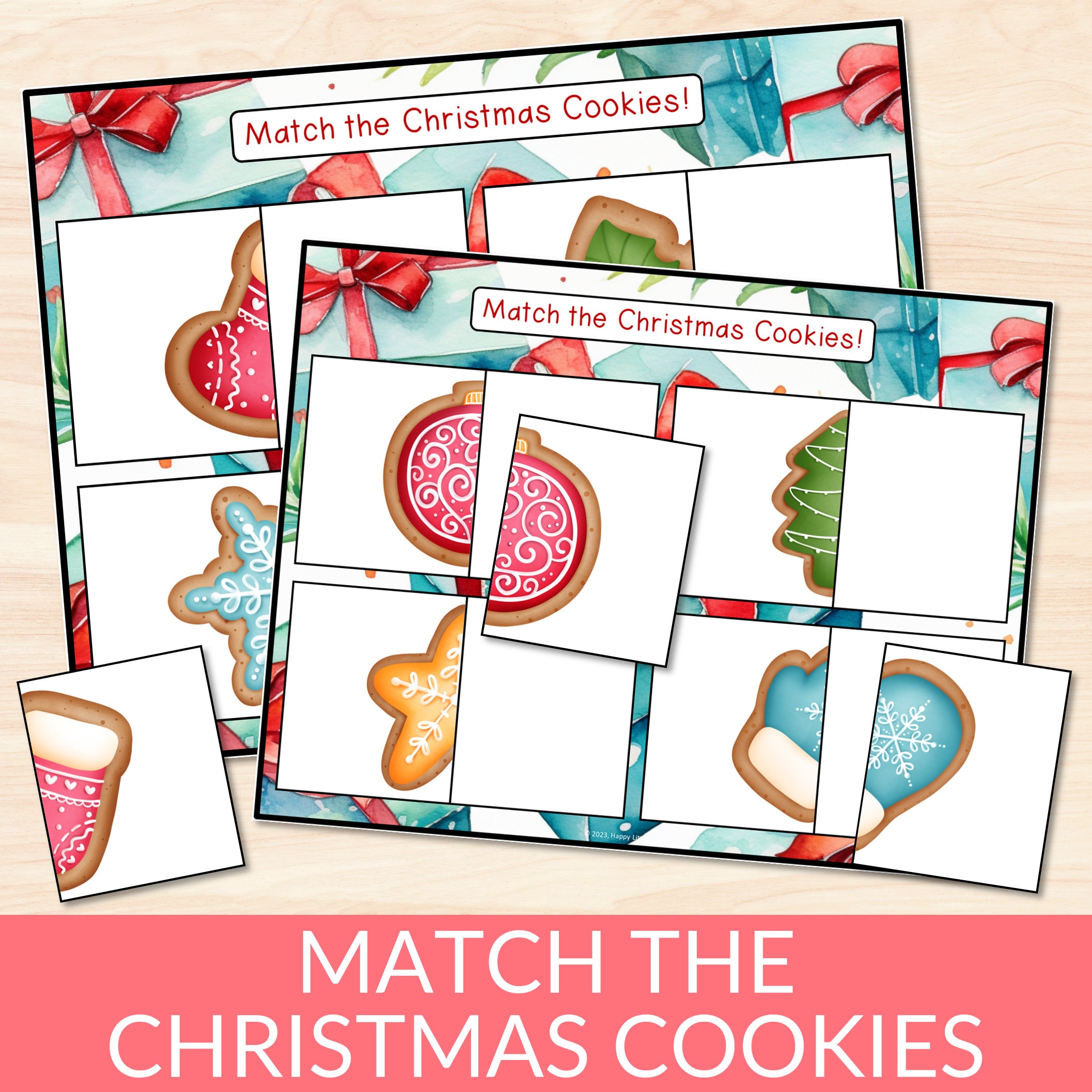 Christmas Cookies Matching Activity, Holiday Cookies Match, Toddler ...