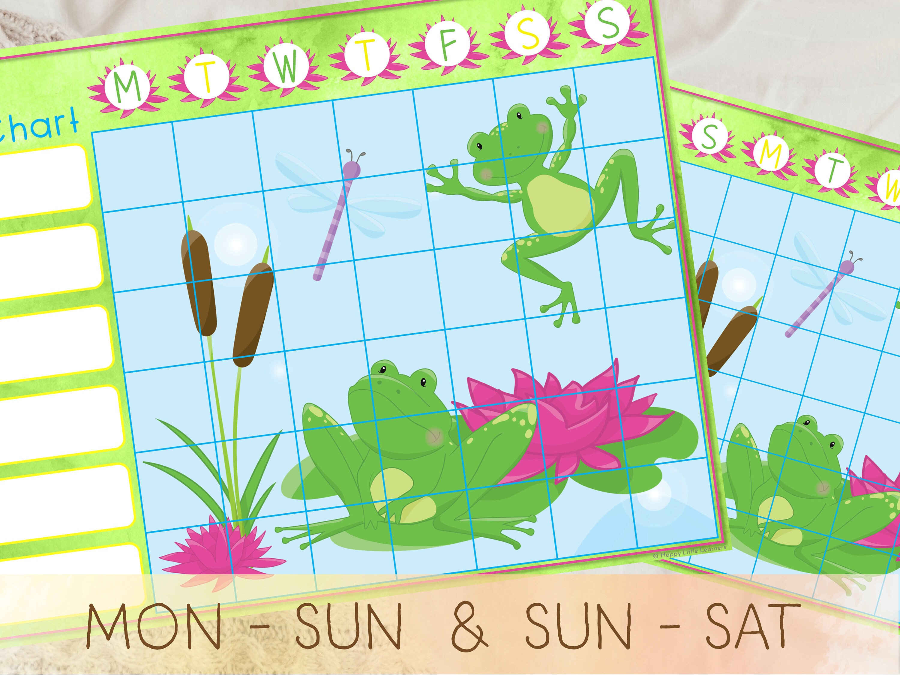 Frog Lily Chore Chart Toddler Reward Chart Kids Routine Responsibility ...