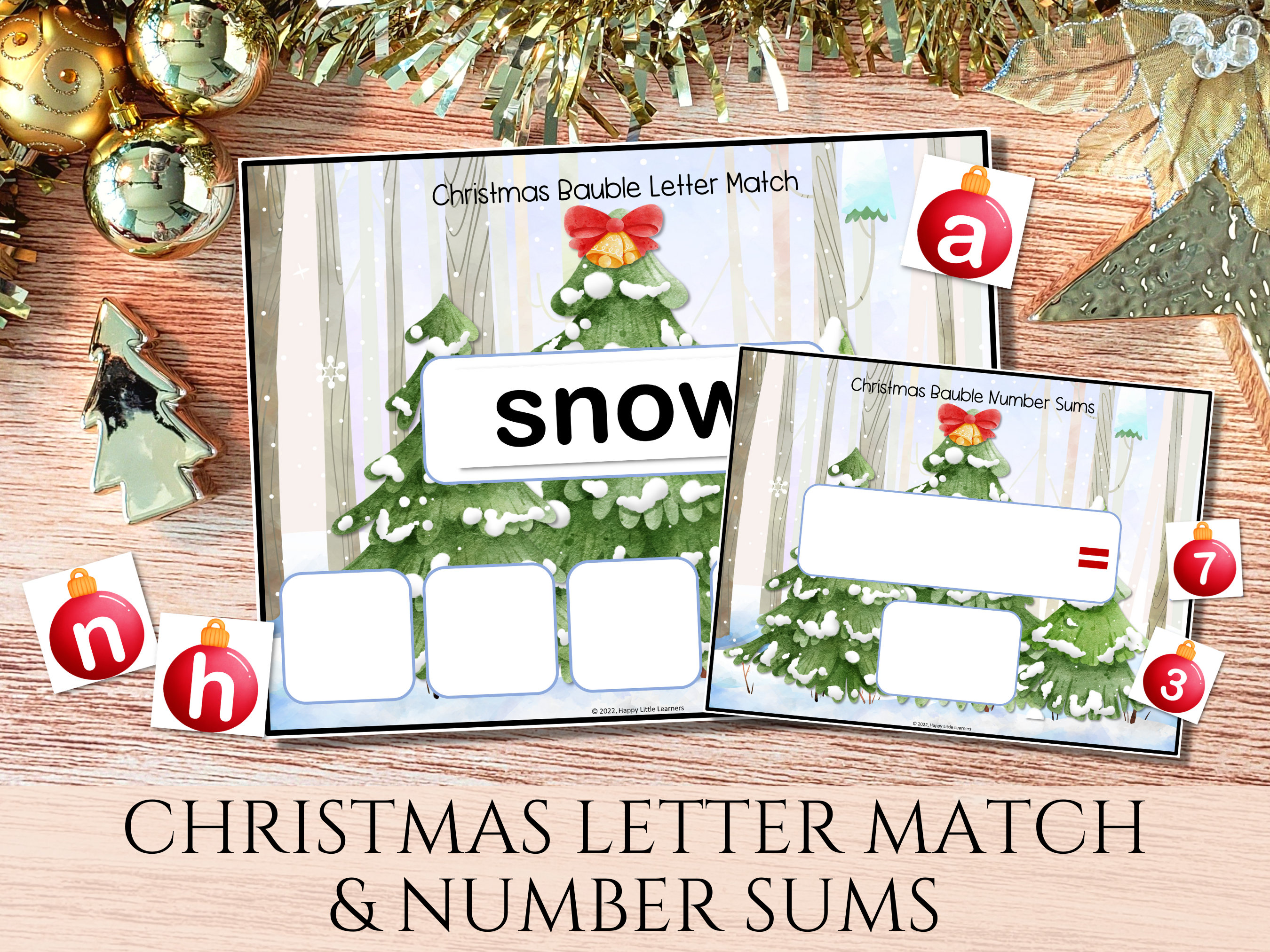 Christmas Word Game, Christmas Number Sums, Printable Letter Word ...