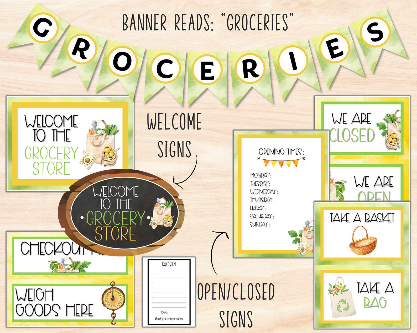 Grocery Shop Dramatic Play, Pretend Play Printable, Groceries Pretend ...