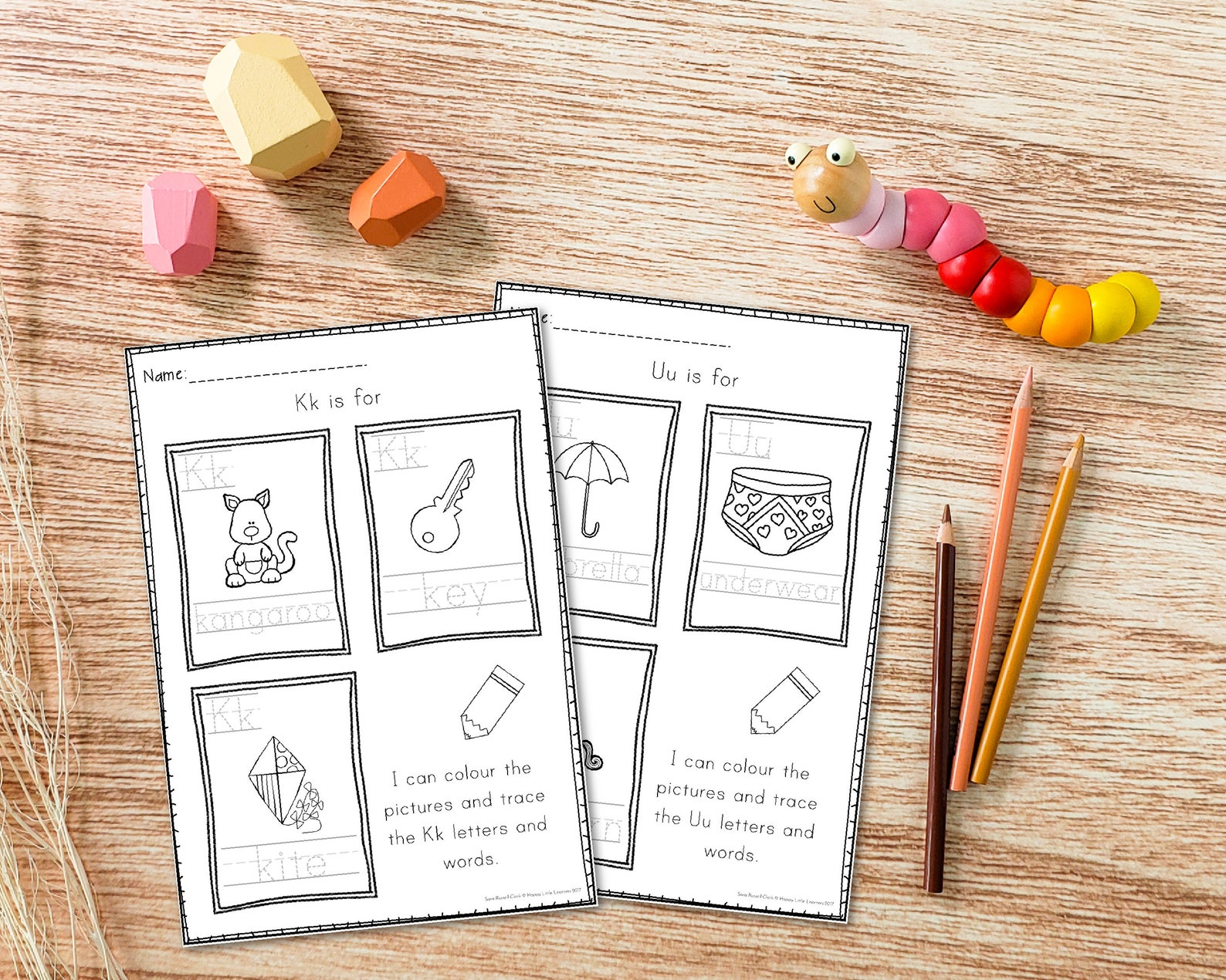 Alphabet Preschool Printables ABC Color and Trace Frames Kids | Etsy