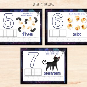 Halloween Playdough Mats Numbers 1-10, Printable Toddler Activity ...