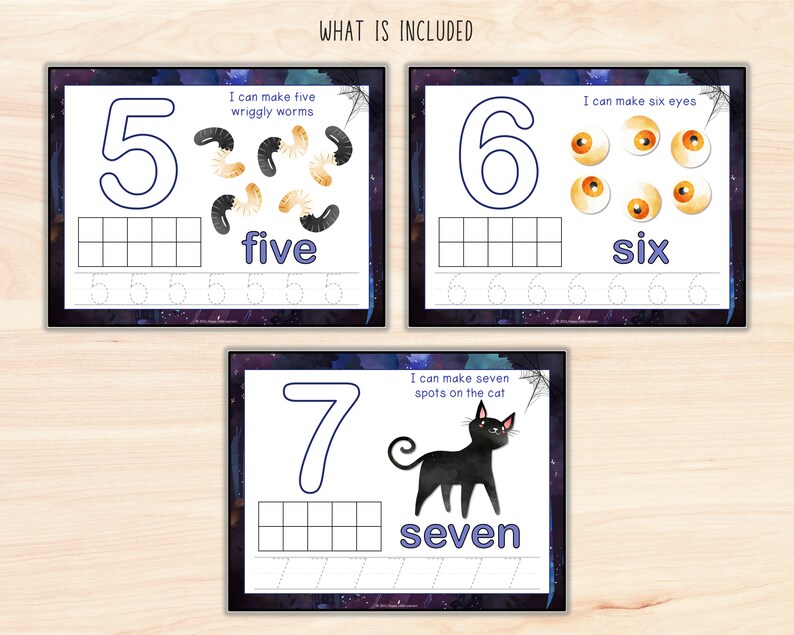Halloween Playdough Mats Numbers 1-10, Printable Toddler Activity ...