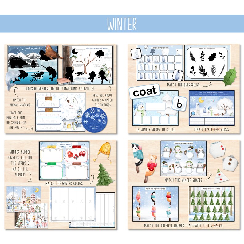 Seasons Busy Book Printables, Set of 4 Homeschool Toddler Busy Books ...
