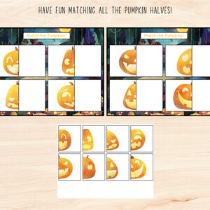 Halloween Pumpkin Toddler Matching Activity, Preschool Kids Jack O ...