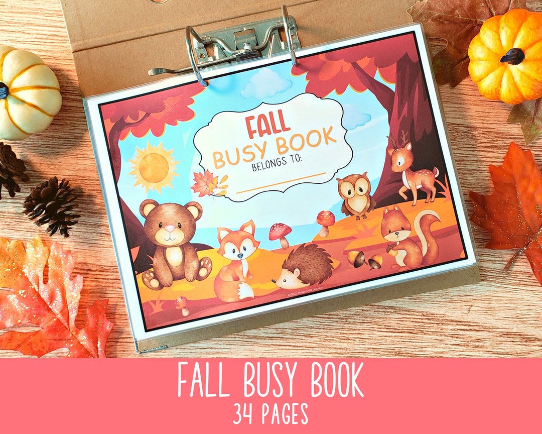 Fall Busy Book Printable, Kids Homeschool Busy Book, Toddler Autumn ...