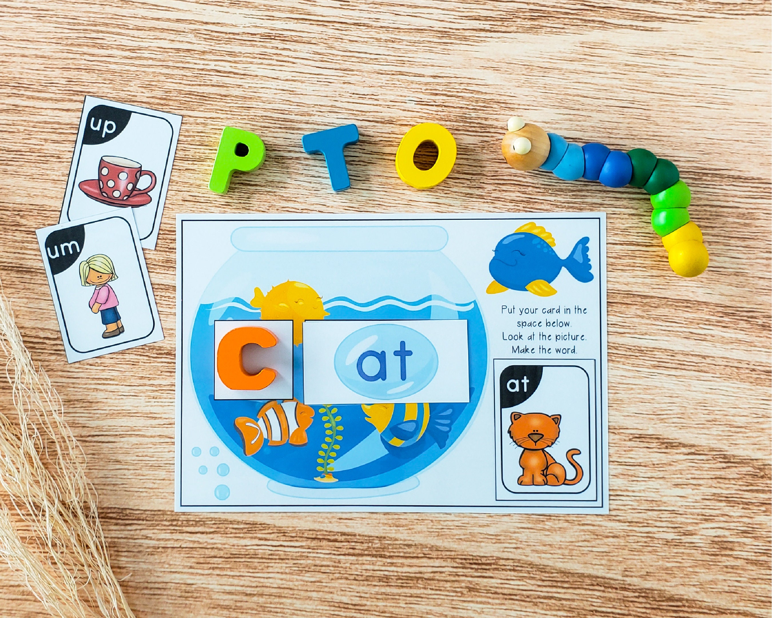 CVC Word Family Preschool Printables Phonics Mats, Kindergarten Kids ...