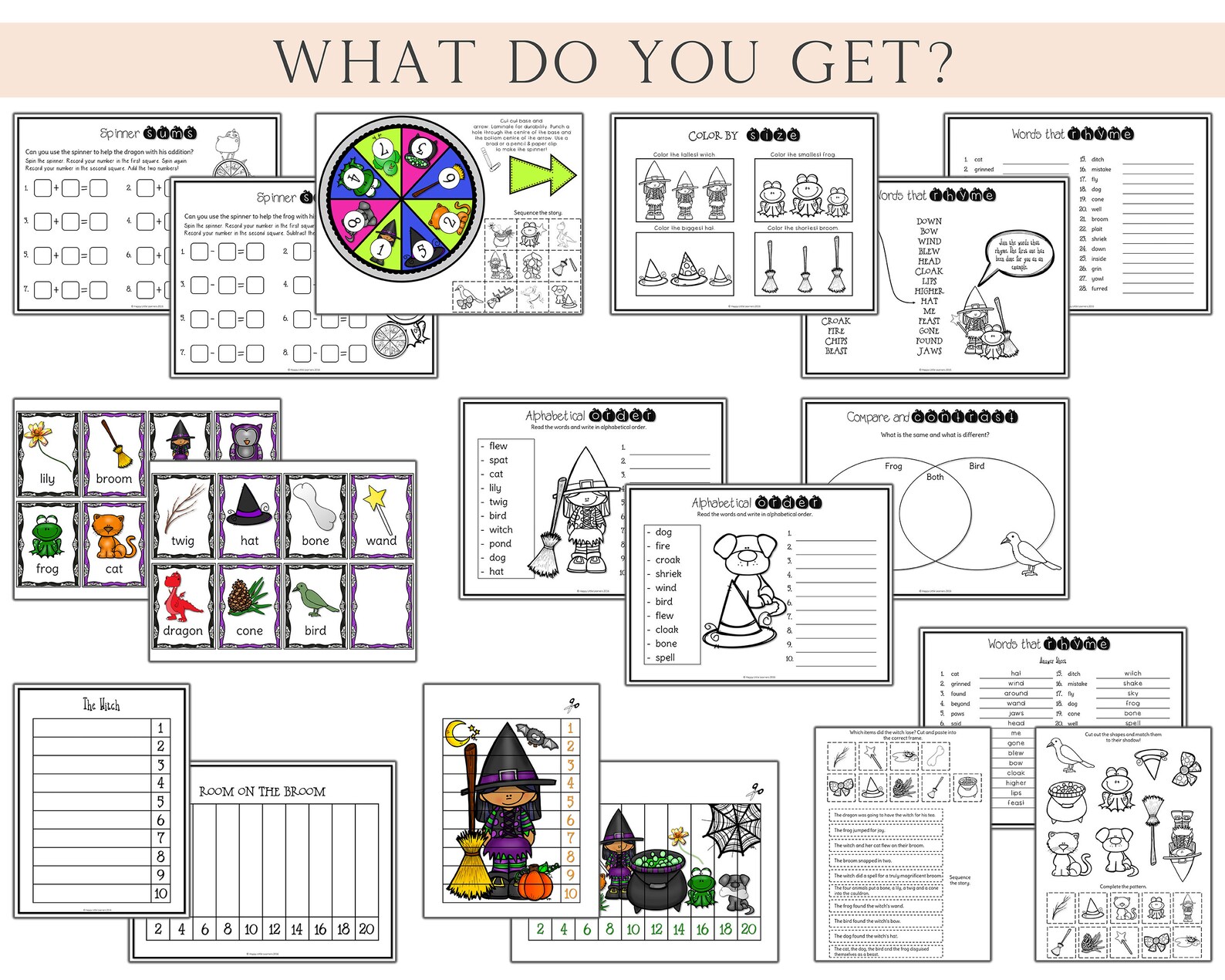 Room on the Broom Halloween Activity Pages Printable Bundle, Holiday ...