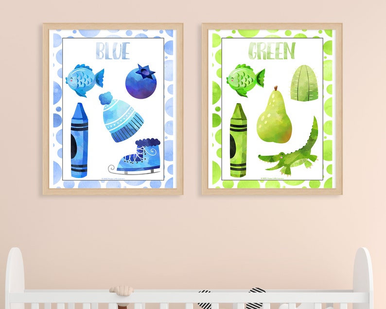 Watercolor Preschool Printables Colors Classroom Posters - Etsy