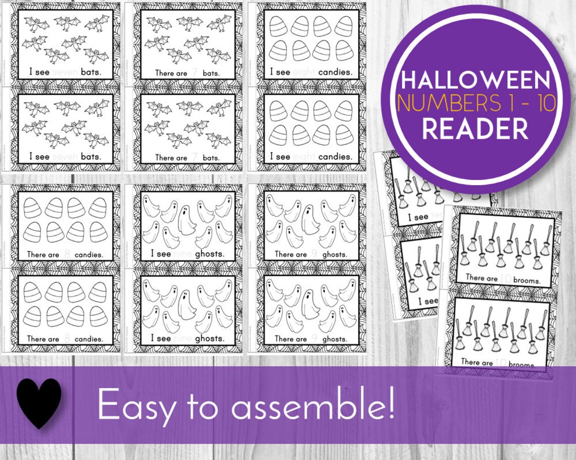 Halloween Emergent Reader, Numbers Book, Numbers 1 10, Learning Numbers ...