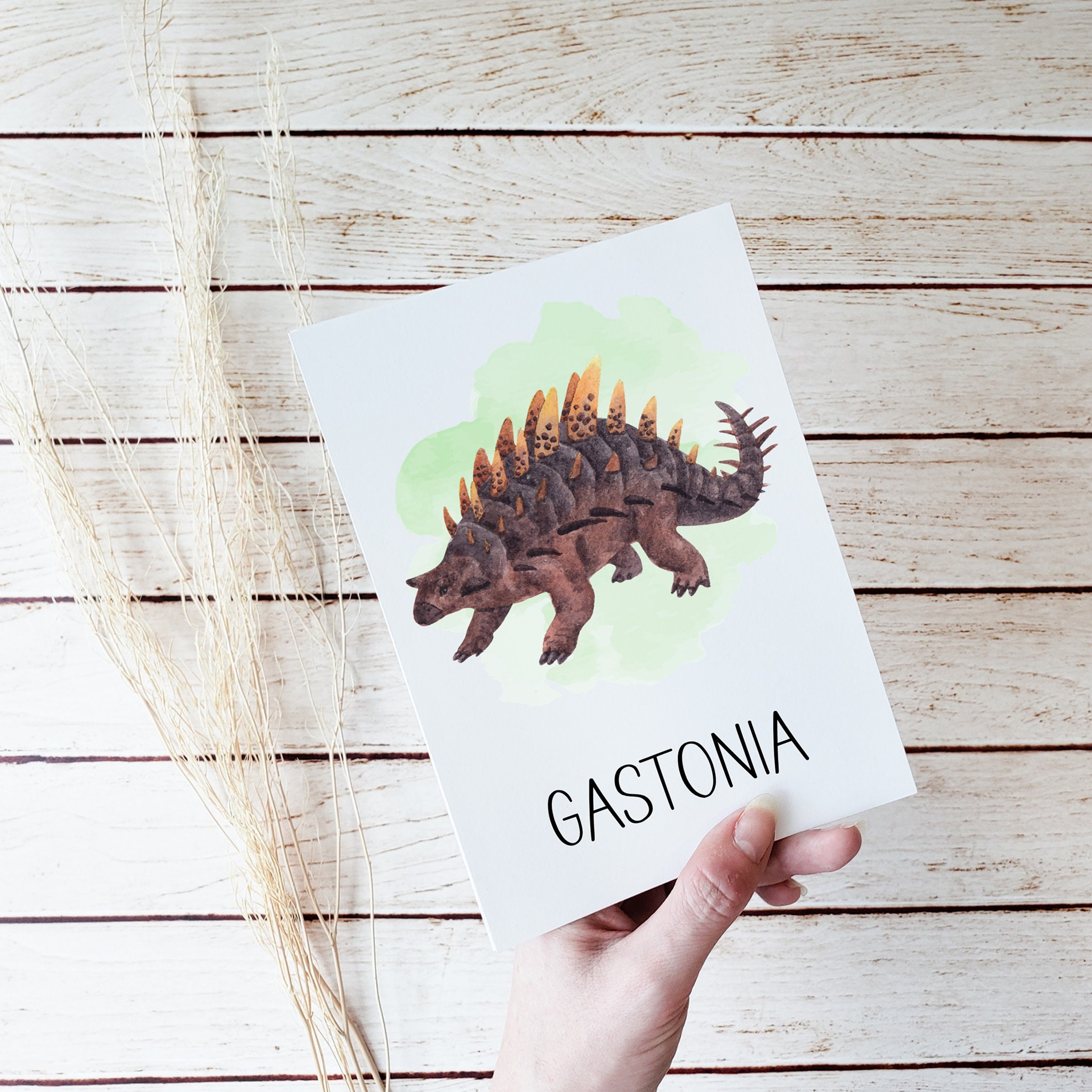 Dinosaur Flashcards Preschool Printables, Watercolor Montessori Cards ...