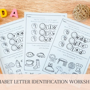 Alphabet Preschool Printable Worksheets, ABC Match and Color Preschool ...