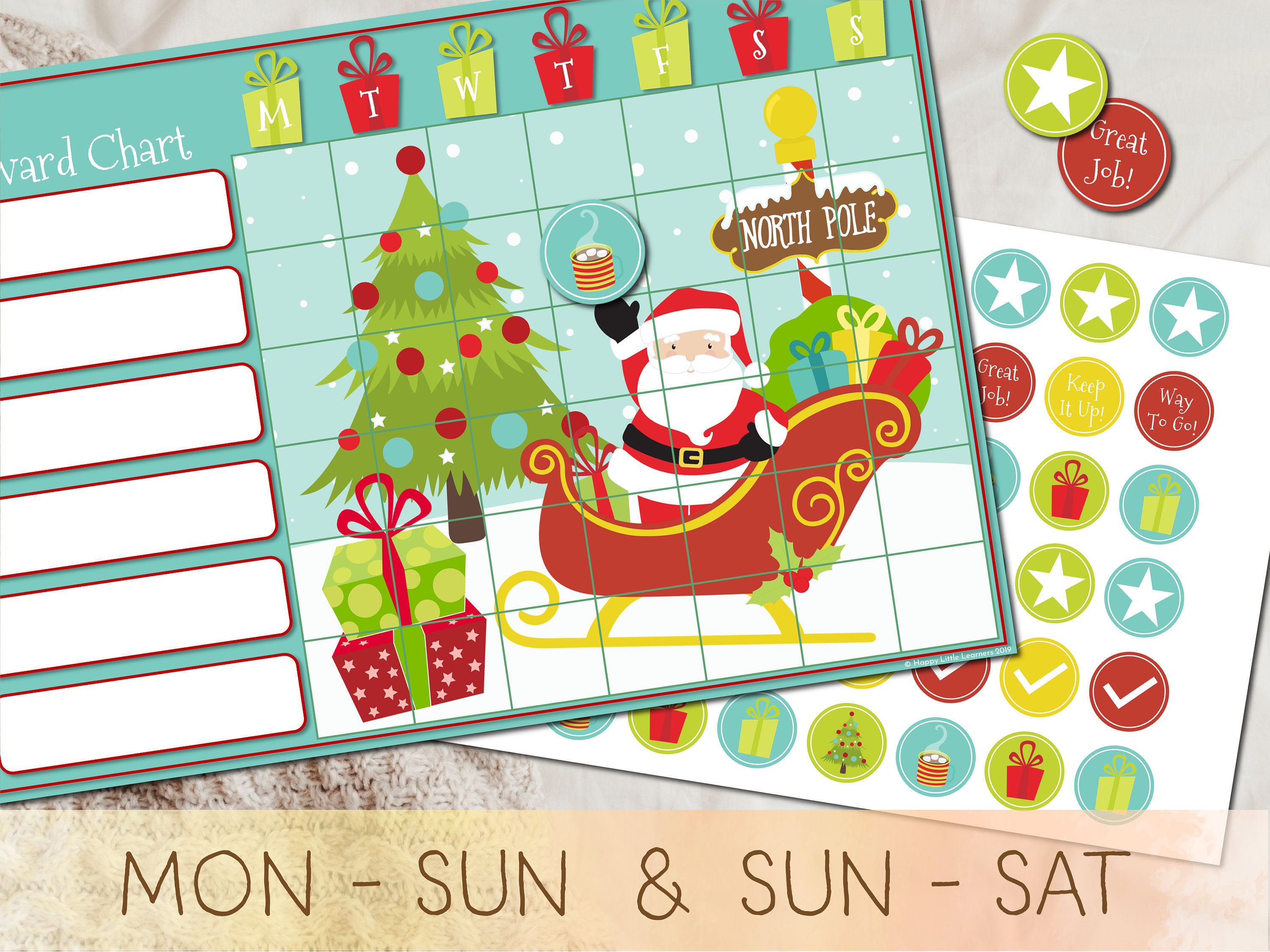 Winter Chore Chart | Toddler Reward Chart | Kids Routine Responsibility ...