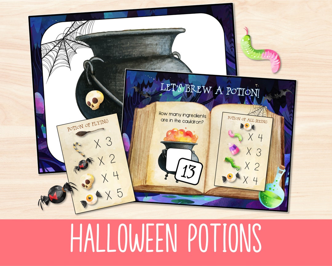 Halloween Potions Printable Toddler Activity Halloween Spells - Etsy