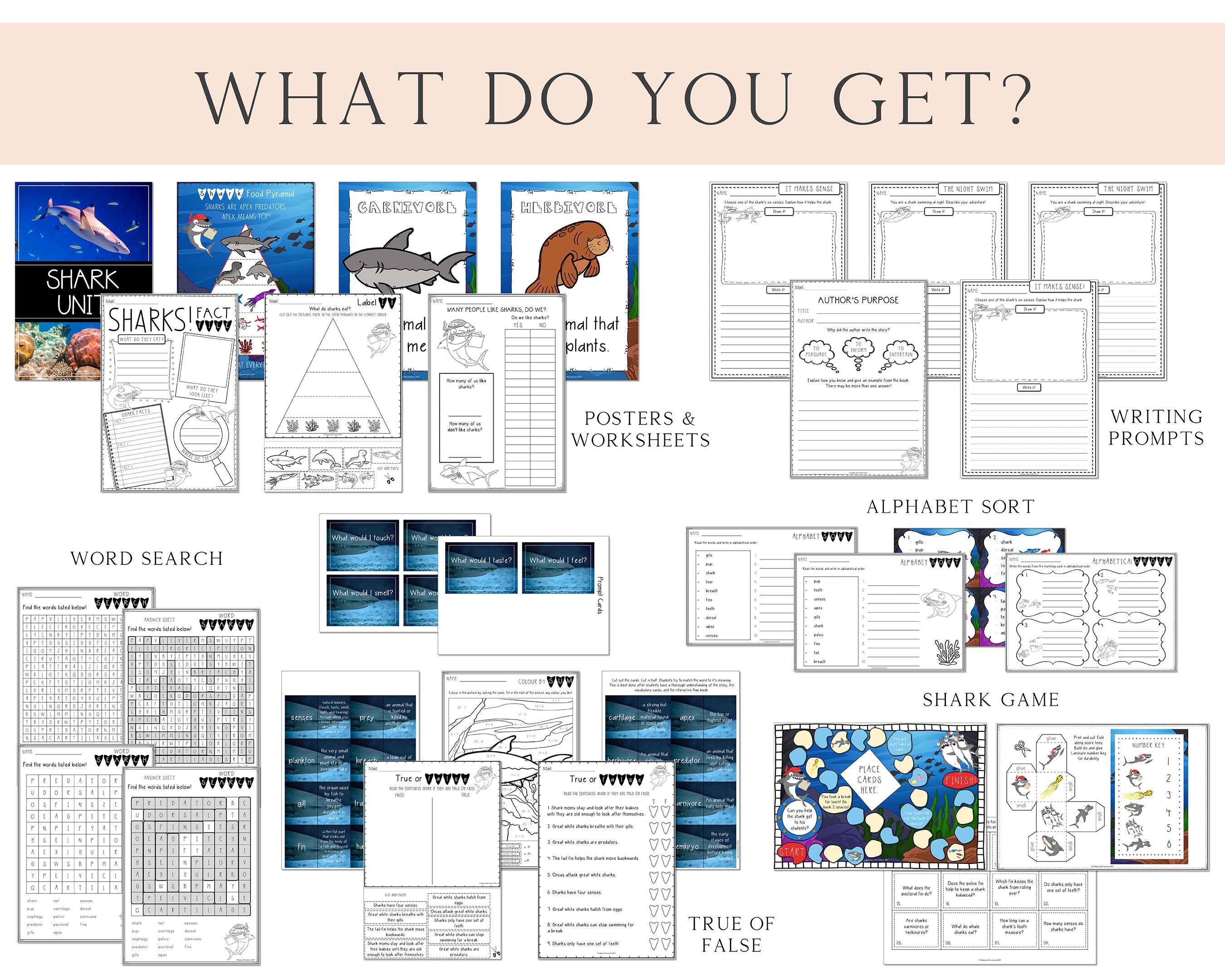 Printable Shark Unit, Shark Nature Study Pack, Learning About Sharks ...