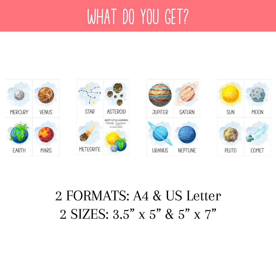 Solar System Planet Flashcards Preschool Printables, Montessori Space ...